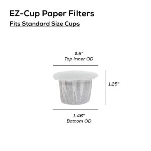 Perfect Pod EZ-Cup Paper Coffee Filters with Patented Lid for Single-Serve Coffee Brewers and Coffee Pods, Compatible with Keurig, 18-Pack (900 Filters)