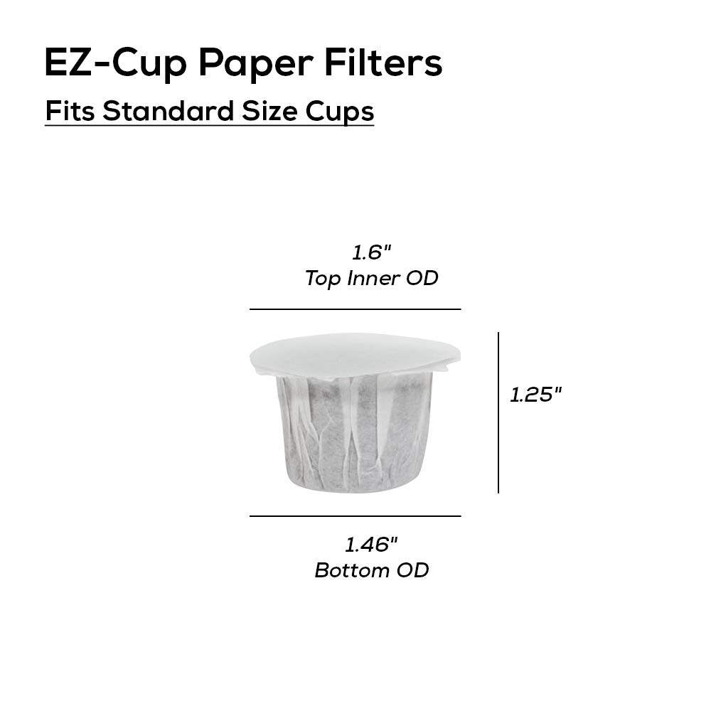 Perfect Pod EZ-Cup Paper Coffee Filters with Patented Lid for Single-Serve Coffee Brewers and Coffee Pods, Compatible with Keurig, 18-Pack (900 Filters)