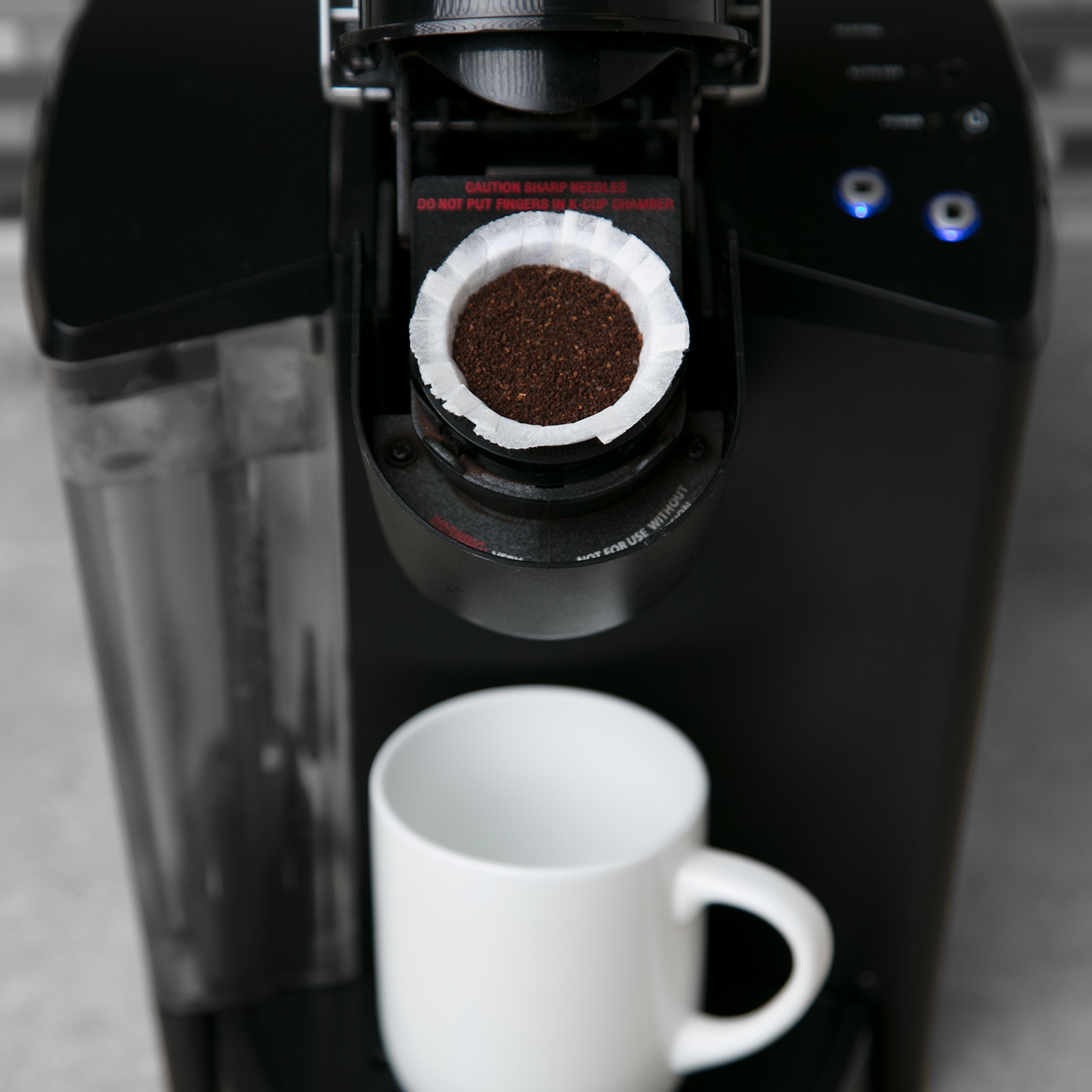 Disposable Cups for Use in Keurig® Brewers - Simple Cups - 25 Cups, Lids, Filters with Easy Close Stand - Use Your Own Coffee