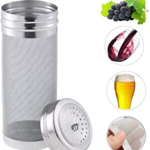 Beer Dry Hopper Filter,300 Micron Mesh Stainless Steel Hop StrainerCartridge,Homebrew Hops Beer & Tea Kettle Brew Filter by Fashionclubs(18cm x 7cm)