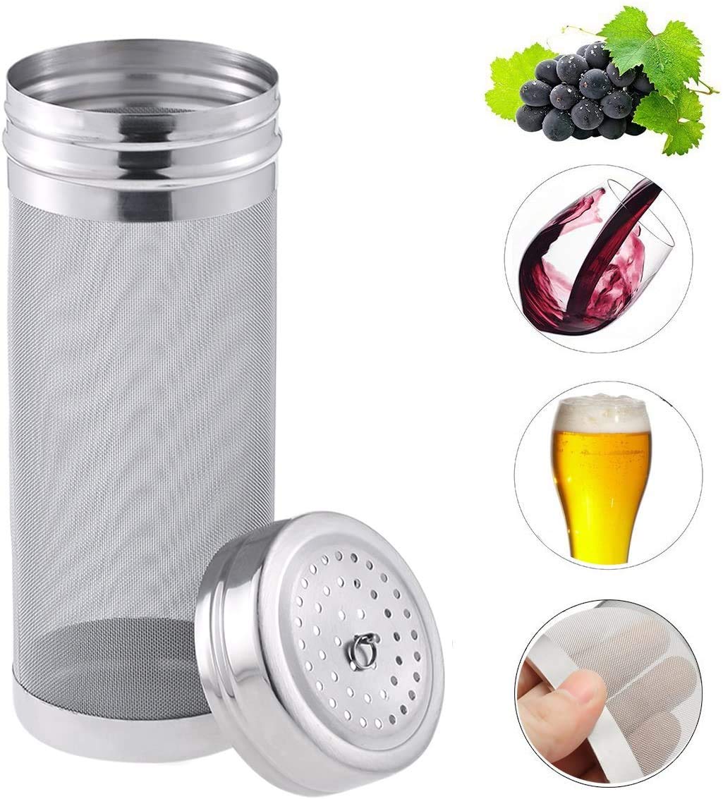 Beer Dry Hopper Filter,300 Micron Mesh Stainless Steel Hop StrainerCartridge,Homebrew Hops Beer & Tea Kettle Brew Filter by Fashionclubs(18cm x 7cm)