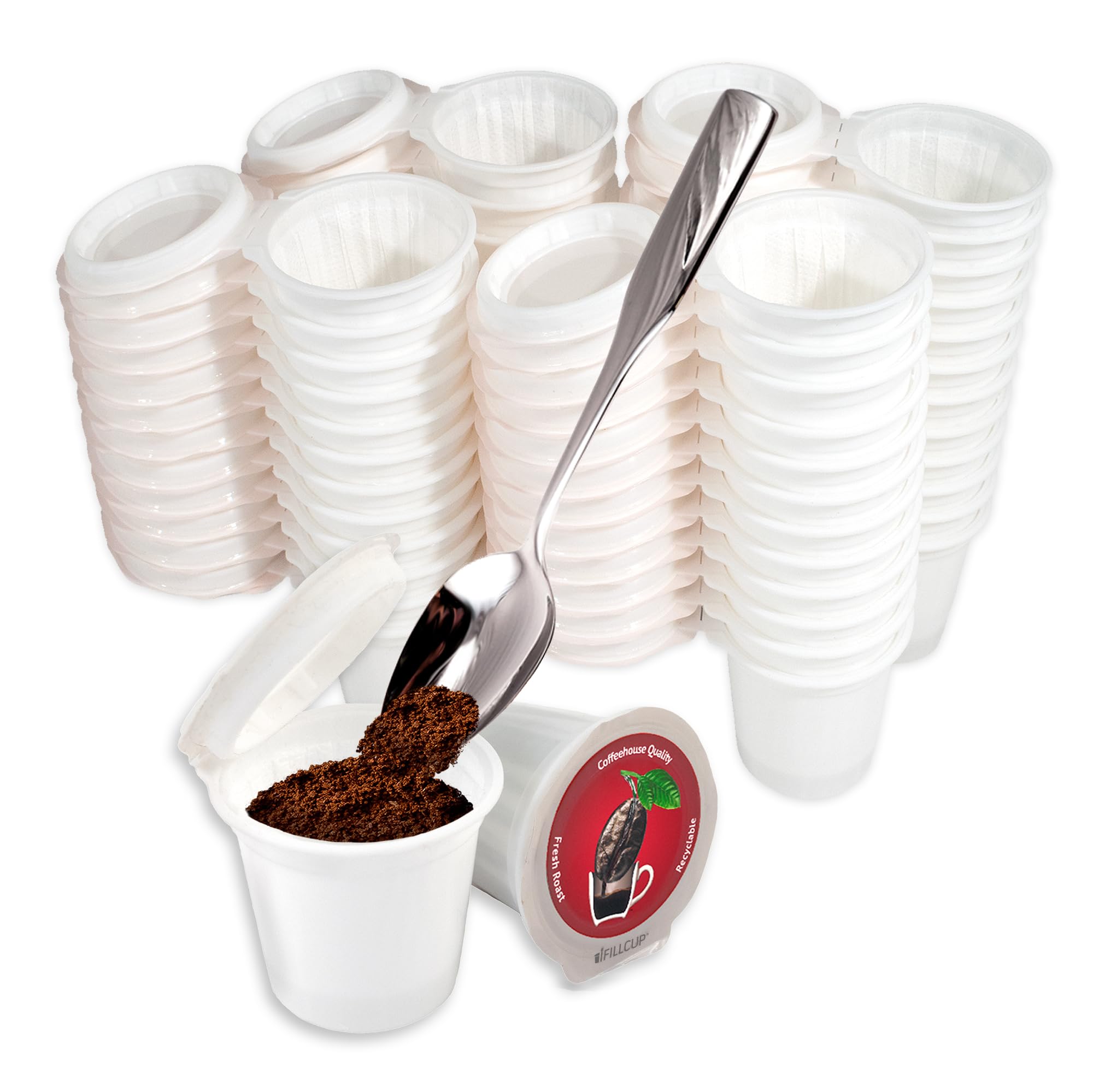 iFillCup, 48 Count Red - iFillCup, fill your own Empty Single Serve Pods. Eco friendly 100% recyclable pods for use in k cup brewers including 1.0 & 2.0 Keurig. Airtight to seal in freshness.