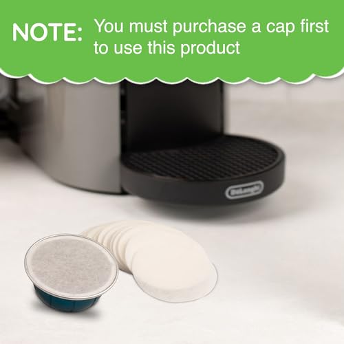 My-Cap Coffee Pod Paper Filters for use with Caps - Reuse Capsules for Vertuo Line Brewers - Coffee Paper Filters (Pack of 100)