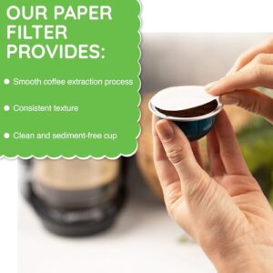 My-Cap Coffee Pod Paper Filters for use with Caps - Reuse Capsules for Vertuo Line Brewers - Coffee Paper Filters (Pack of 100)