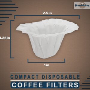 Brew Addicts 600 Paper Coffee Single-Use Filters for Keurig 1.0 & 2.0.