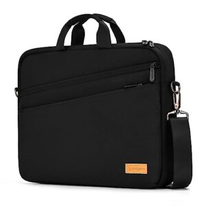 bagasin 15 15.6 16 inch laptop computer pc shoulder bag carrying case, water-repellent fabric briefcase, lightweight toploader, business casual or school