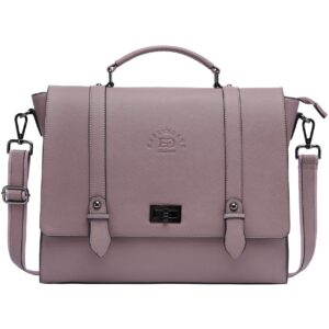 easegave women's 17 inch laptop briefcase, vintage purple saffiano eco-leather, multi-compartment, 3 lb weight capacity