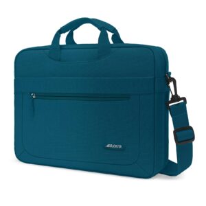 mosiso laptop shoulder messenger bag compatible with macbook air/pro,13-13.3 inch notebook,compatible with macbook pro 14 inch m3 m2 m1 pro max 2023-2021 with adjustable depth at bottom, deep teal