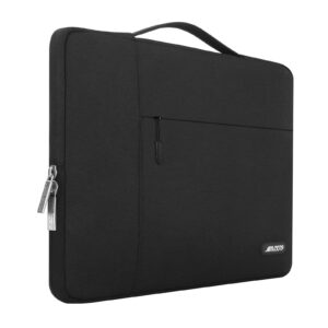 mosiso laptop sleeve compatible with macbook air/pro, 13-13.3 inch notebook, compatible with macbook pro 14 inch m3 m2 m1 chip pro max 2024-2021, polyester multifunctional briefcase bag, black