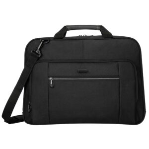 targus classic commuter laptop bag for 15.6-inch laptops, tsa checkpoint-friendly design, briefcase for women/men, computer bag & laptop case carrying for mac/pc/dell/lenovo/hp, black (tbt936gl