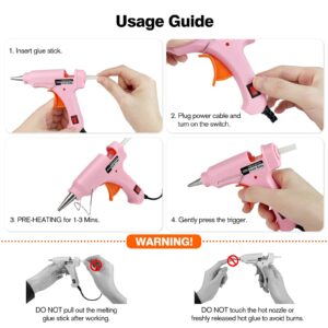 SHJADE Mini Hot Glue Gun, Hot Melt Gun with 30 Glue Sticks for Arts Crafts, Mini Glue Gun Kit for Kids School Craft and Quick Home Repairs (Multicolored, 20W, 8 Pieces)