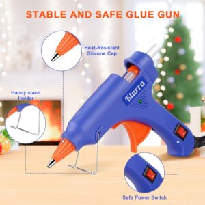 Klurra Glue Gun, Mini Hot Glue Gun Kit with 30 Glue Sticks for School Crafts DIY Arts Quick Home Repairs, 20W (Blue)