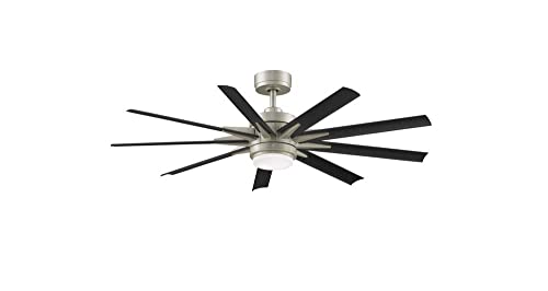 Fanimation MAD8152BNW Odyn Custom Ceiling Fan Motor with Light Kit, 56, 64 or 72 inch blade sweeps available, Brushed Nickel