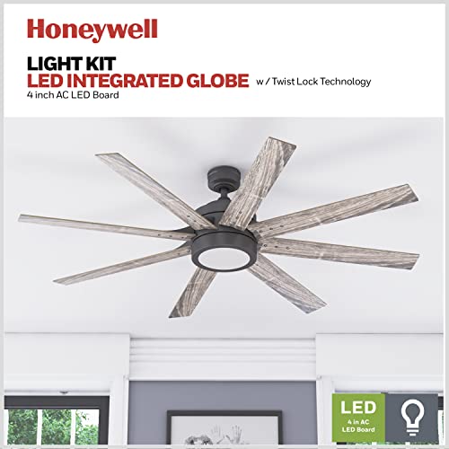 Honeywell Ceiling Fans Xerxes, 62 Inch Contemporary LED Ceiling Fan with Light and Remote Control, 8 Blades with Dual Finish, Reversible Motor - 51628-01 (Bronze)