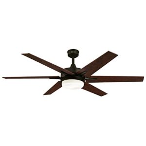 westinghouse 7207800 cayuga 60-inch black-bronze indoor ceiling fan, dimmable led light kit with opal frosted glass