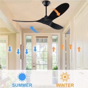 70 Inch Rustic Outdoor Ceiling Fans for Patios Waterproof, Black No Lights Damp Rated 3 Blade Large Airflow Indoor Outdoor Large Ceiling Fan for Exterior House Porch Gazebo