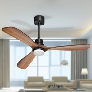 obabala 60 '' ceiling fan with light remote control modern 3 wood blade ceiling fans reversible silent dc motor outdoor patios farmhouse bedroom ceiling fan