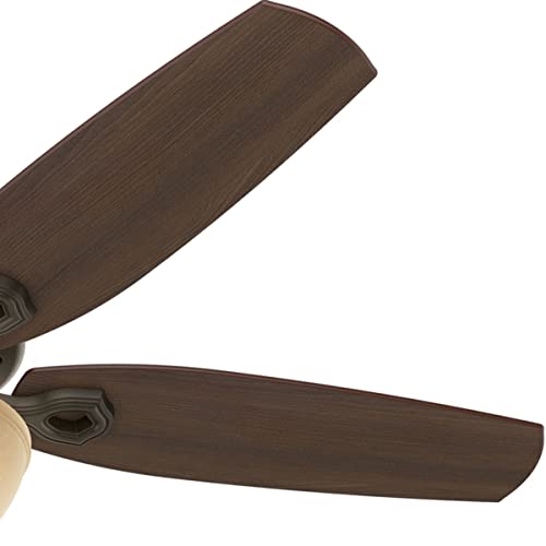 Hunter Fan Company 53091 Builder Deluxe Indoor Ceiling Fan with LED Light and Pull Chain Control, 52", New Bronze Finish