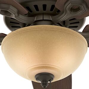 Hunter Fan Company 53091 Builder Deluxe Indoor Ceiling Fan with LED Light and Pull Chain Control, 52", New Bronze Finish