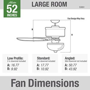 Hunter Fan Company 53091 Builder Deluxe Indoor Ceiling Fan with LED Light and Pull Chain Control, 52", New Bronze Finish