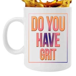 novelty gift gift for relentless cornhole fans - do you have grit - 64 team building game for adults & kids - 11 oz white ceramic coffee mug