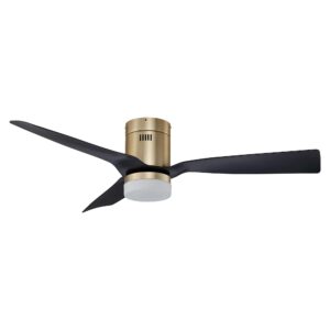 smaair 52 inch smart ceiling fan with lights and 10-speed dc motor, works with remote control/alexa/google home/siri, dimmable led light (52 inch, black/gold)