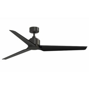 triaire custom - 3 blade ceiling fan-15.92 inches tall and 64 inches wide-dark bronze finish-black blade color