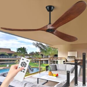 boosant 72" ceiling fans without lights, 72 inch ceiling fan no light, high cfm quiet 3 blade wood walnut ceiling fan, large modern ceiling fan with remote, propeller outdoor ceiling fans for patios