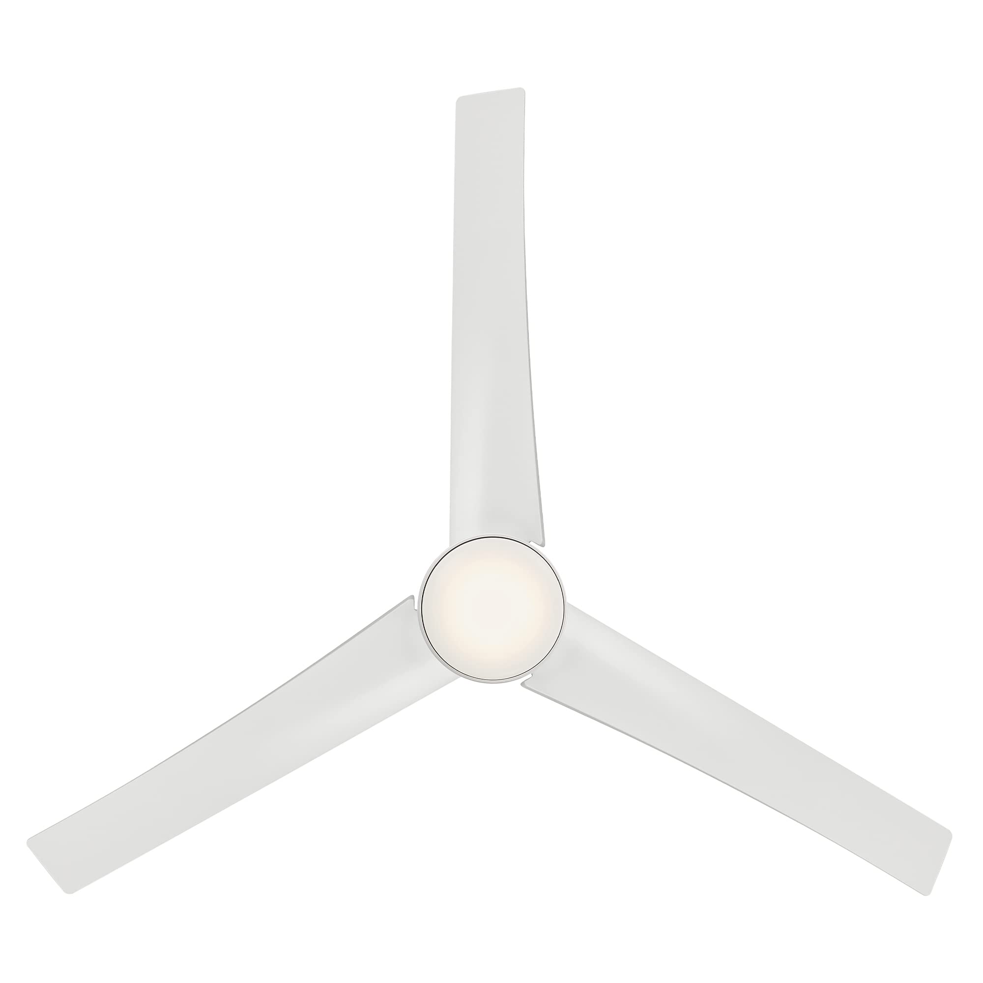 WAC Smart Fans Sonoma Indoor and Outdoor 3-Blade Ceiling Fan 56in Matte White with 3000K LED Light Kit and Remote Control works with Alexa and iOS or Android App