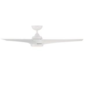 WAC Smart Fans Sonoma Indoor and Outdoor 3-Blade Ceiling Fan 56in Matte White with 3000K LED Light Kit and Remote Control works with Alexa and iOS or Android App