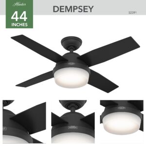 Hunter Fan Company 52391 Dempsey Ceiling Fan, 44 Inches, Matte Black