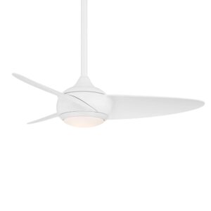 loft indoor and outdoor 3-blade smart ceiling fan 38in matte white with 3000k led light kit and remote control works with alexa and ios or android app