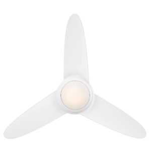 Loft Indoor and Outdoor 3-Blade Smart Ceiling Fan 38in Matte White with 3000K LED Light Kit and Remote Control works with Alexa and iOS or Android App