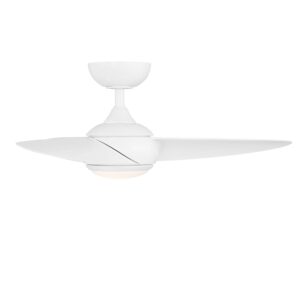 Loft Indoor and Outdoor 3-Blade Smart Ceiling Fan 38in Matte White with 3000K LED Light Kit and Remote Control works with Alexa and iOS or Android App