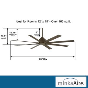 Minka Aire Xtreme H2O 65 in. Indoor/Outdoor Oil Rubbed Bronze Ceiling Fan with Remote Control