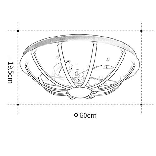 SEYFI Fanps, Metal Ceiling Fan with Lighting Modern Bright Dimmable Led Ceiling Light with Remote Control Q-Uiet Fan 64W Ceiling Light/D