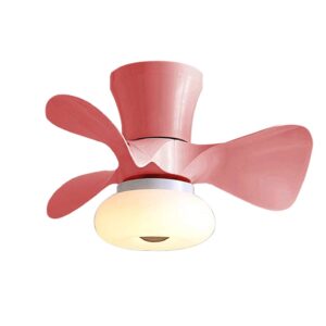 SEYFI Kids Bedroom Ceiling Fan with Light Reversible with Remote Control 6 Speeds Led Dimmable Fan Ceiling Light 64W with Timer Modern T Ceiling Fan Light