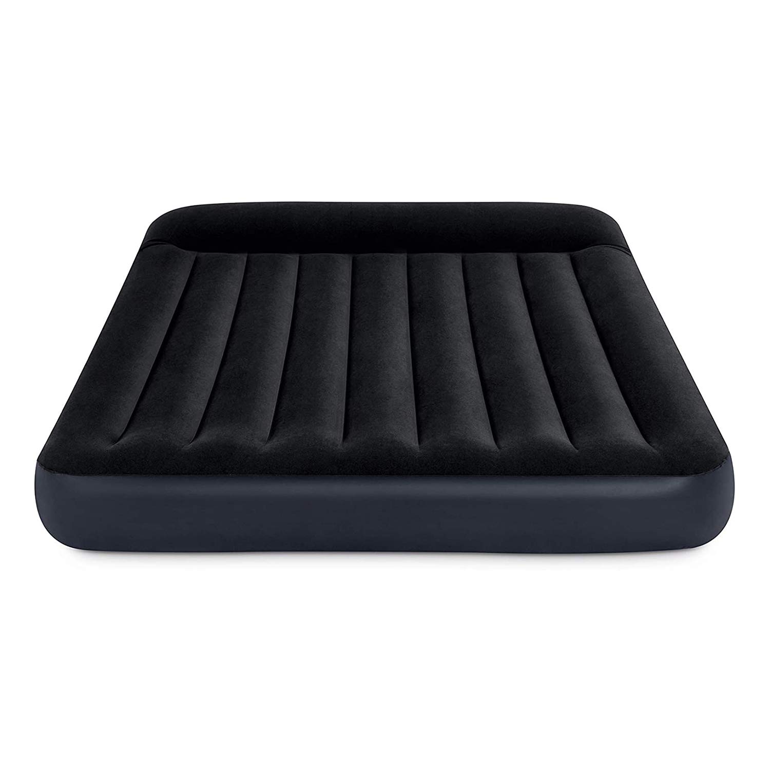 Intex 64149ED Dura-Beam Standard Pillow Rest Air Mattress: Fiber-Tech – Queen Size – Built-in Electric Pump – 10in Bed Height – 600lb Weight Capacity