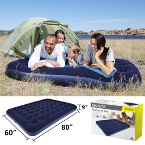 Tialoer Queen Camping Air Mattress Inflatable Air Bed with Flocked Top