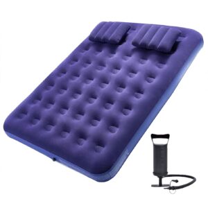 outraveler queen size air mattress inflatable bed with pump and pillows,blow up mattress for camping and home