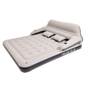 raptavis queen size air mattress sofa bed with headboard and pillow, inflatable bed for outdoor overnight