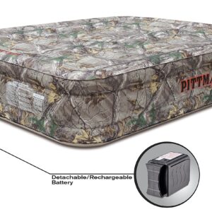 Pittman Outdoors Airbedz Air Mattress - Indoor Outdoor Waterproof Bed, Built-in Rechargeable Battery Air Pump, Queen Size, 16-inches Tall, Realtree Camo, Carry Bag and Patch Kit Included