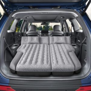 dikasun inflatable suv air mattress bed car mattress for suv, double-sided flocking travel camping bed car air mattress, car sleeping mattress bed for universal suv with car air pump 2 pillows