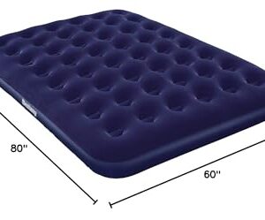 Bestway Flocked Queen Airbed without Inflation Pump, 80 x 60 x 8.5-Inch, Blue