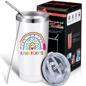 patelai kindergarten teacher appreciation gifts kindergarten travel tumbler with straw 20 oz thank you gifts for kids teacher travel mug teacher gifts for graduation teachers birthday gifts