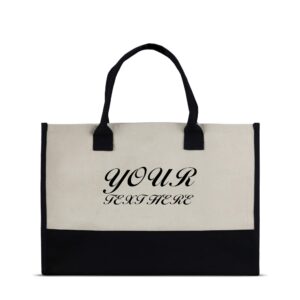 VANESSA ROSELLA Monogram Tote Bag with 100% Cotton Canvas and a Chic Personalized Monogram (Customize)