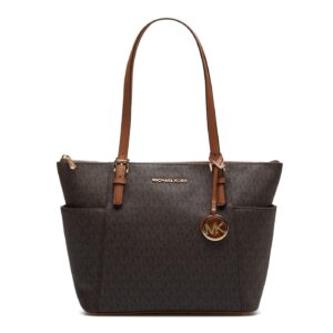 michael michael kors jet set item east/west top zip tote (brown/acorn)