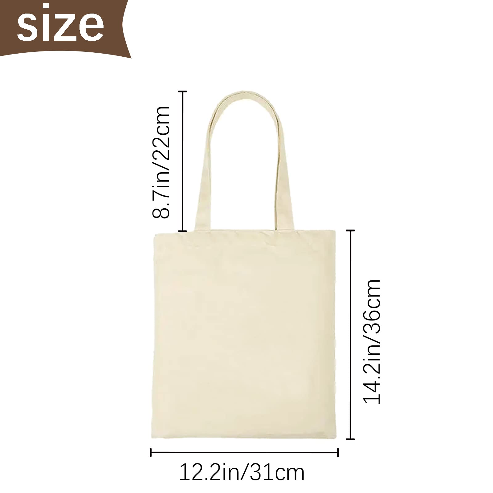 OKBA 10 pcs Sublimation Tote Bags,polyester tote bags for sublimation, DIY customization blank canvas tote bags 12.2 * 14.2 in (beige)