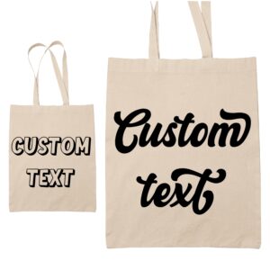 personalized your text here tote bag – customized bridesmaid shoulder bag – custom beach canvas shoulder bag – customize grocery bag