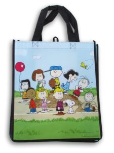 character reusable shopping tote bag (peanuts baseball)